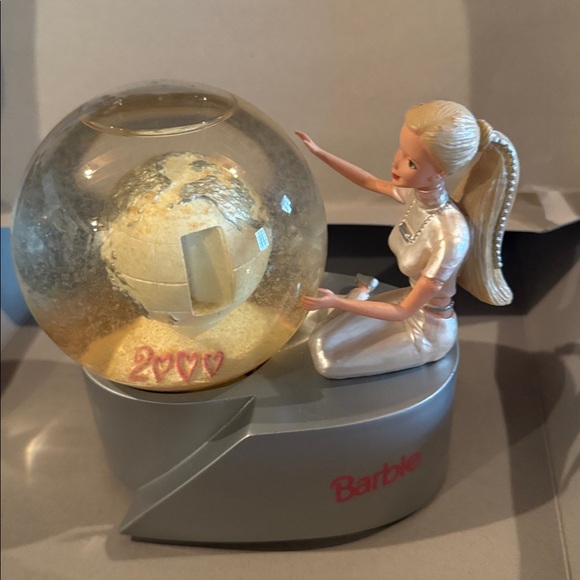 Barbie | Holiday | Barbie Silver And Cream Globe Display | Poshmark